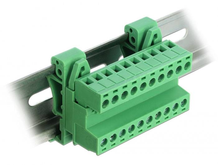 Delock mrezni adapter 1x 10-polna letev z zenskimi kontakti na 1x vijacna sponka zelena