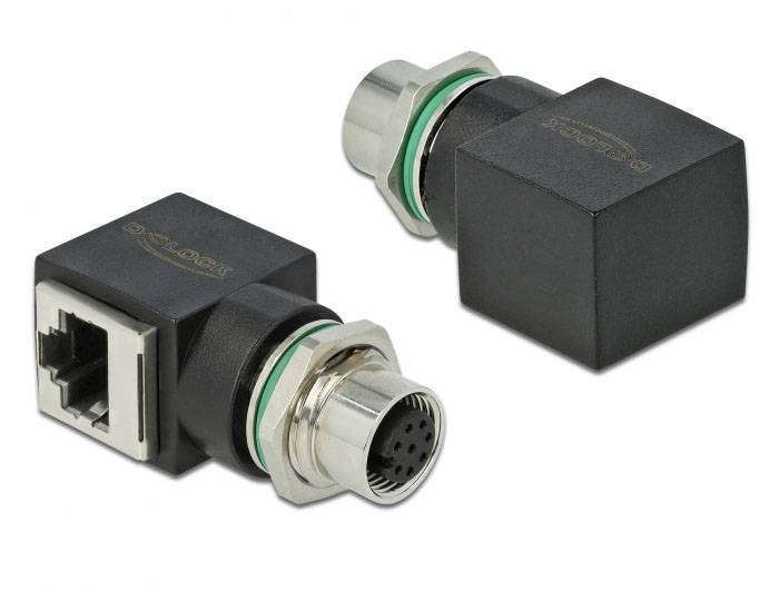 Delock mrezni adapter 1x M12 uticnica na 1x RJ45 uticnica crna