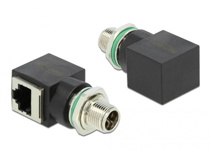 Delock 10GBase-T mrezni adapter 1x M12 utikac na 1x RJ45 uticnica crna