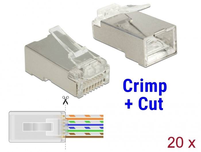 Delock mrezni adapter 1x RJ45 utikac na RJ45 utikac 0 mm providna