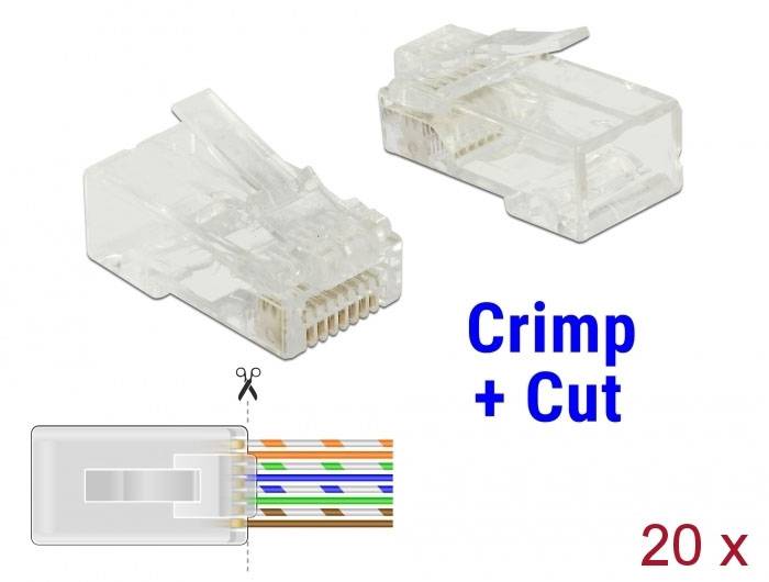 Delock mrezni adapter 1x RJ45 utikac na RJ45 utikac providna