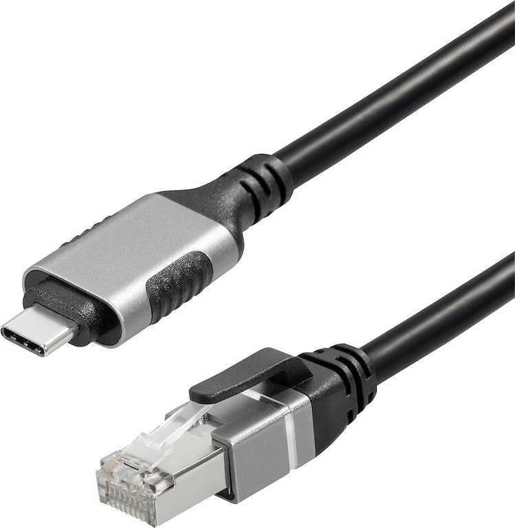 Maxtrack mrezni adapter 1x muski konektor USB-C na 1x RJ45 utikac CAT 6 5.00 m crna