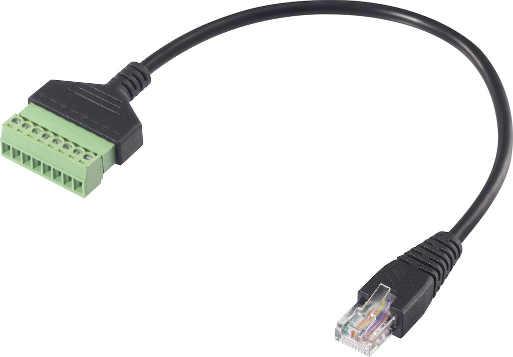 Renkforce mrezni adapter 1x RJ45 utikac na 1x Prikljucak s sponkami 30 cm crna