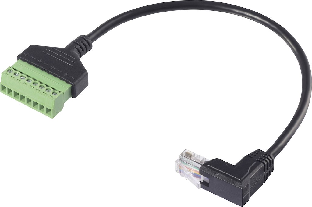 Renkforce mrezni adapter 1x RJ45 utikac na 1x Prikljucak s sponkami 30 cm crna