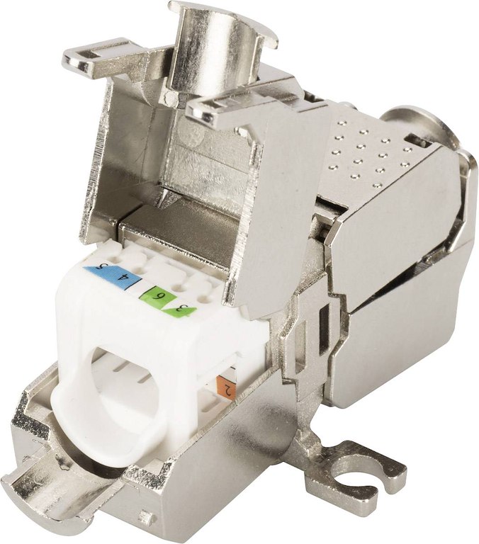 Digitus mrezni adapter 1x LSA/IDC Prikljucak na 1x LSA/IDC Prikljucak CAT 6a, bez alata srebrna, celik