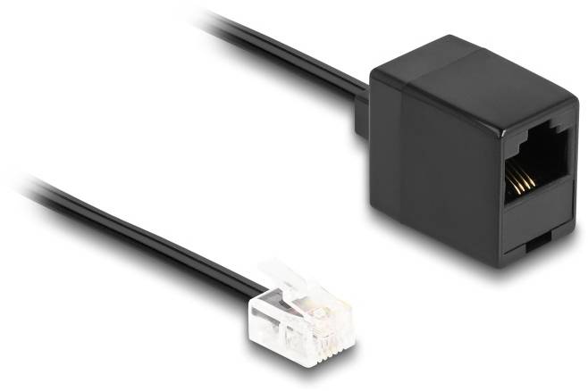 Delock telefonski priključni kabl 10 m crna RJ11 utikač