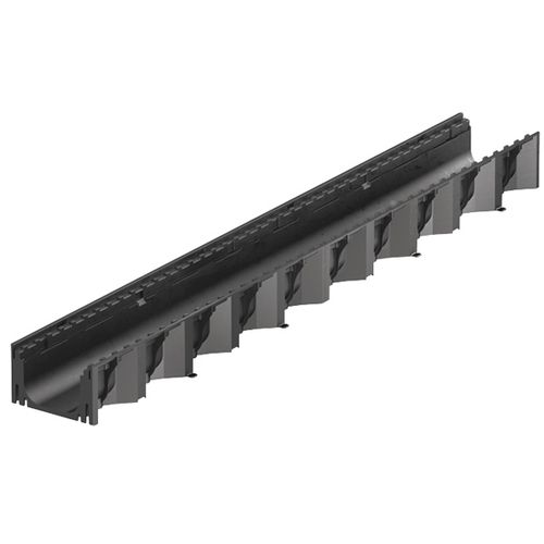 Aco Hexaline 2.0 plastični kanal crni 100cm širine 12,5cm bez rešetke
