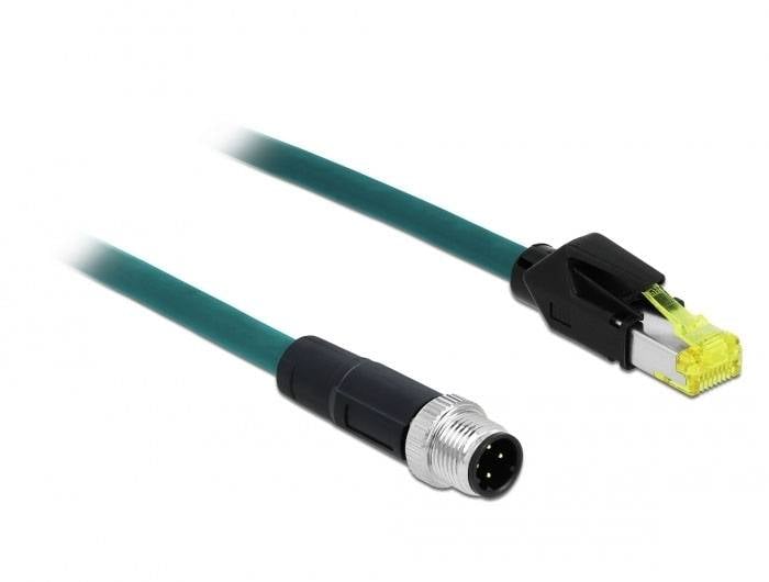 Delock 3379850 M12 utikac – RJ45 utikac mrezni patch kabl SF/UTP 2.00 m tirkizna