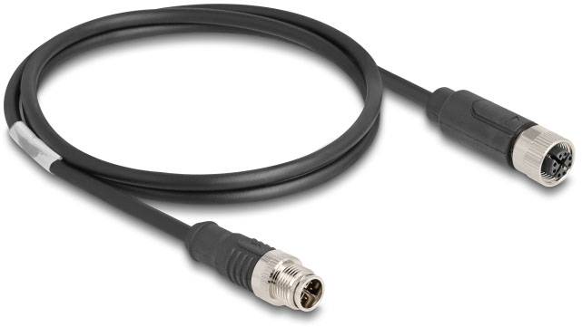 Delock 3379828 5e M12 utikac – M12 uticnica mrezni patch kabl CAT 5e S/FTP 1.00 m crna