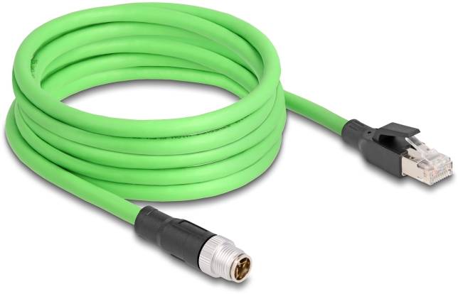 Delock 3379808 M12 utikac – RJ45 utikac mrezni patch kabl SF/UTP 5.00 m zelena