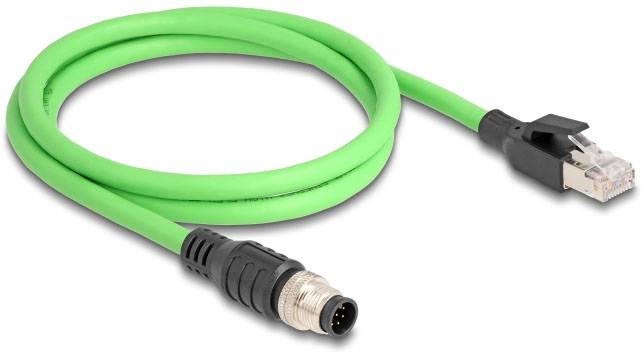 Delock 3379794 M12 utikac – RJ45 utikac mrezni patch kabl kabl SF/UTP 1.00 m zelena