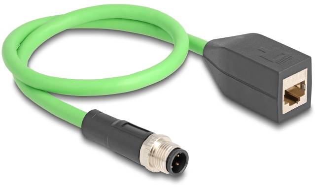 Delock 3379600 M12 utikac – RJ45 uticnica mrezni patch kabl SF/UTP 0.50 m zelena