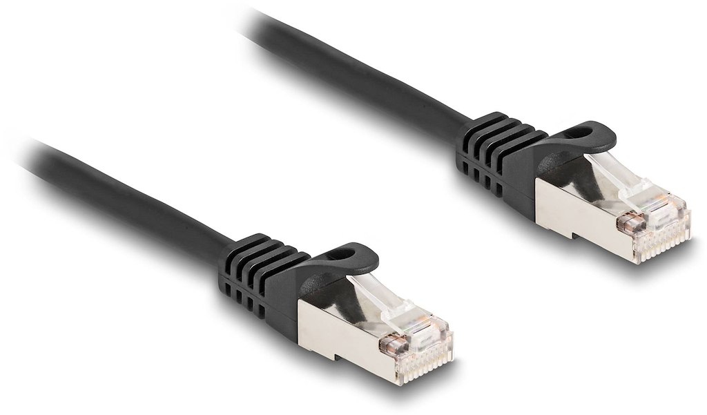 Delock mrežni patch kabl 0,50 m crna RJ50 utikač