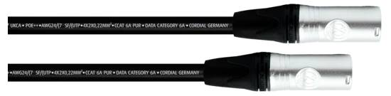 Cordial 3344173 6a RJ45 utikac mrezni patch kabl CAT 6a SF/UTP 3.00 m crna PUR omotac