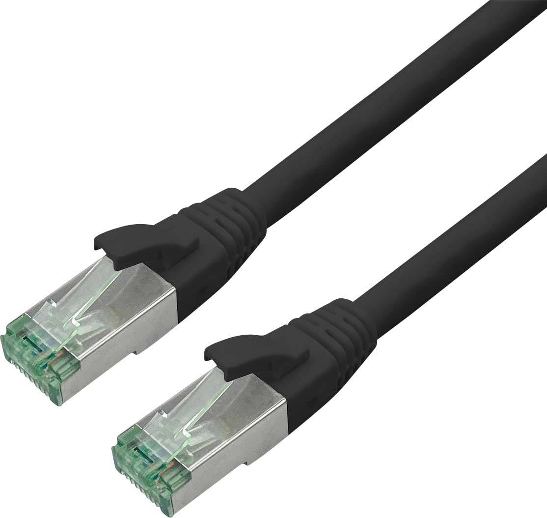Roline 3339144 21.45.3257 RJ45 utikac mrezni patch kabl CAT 6a S/FTP 10.00 m crna dvostruko oklopljen