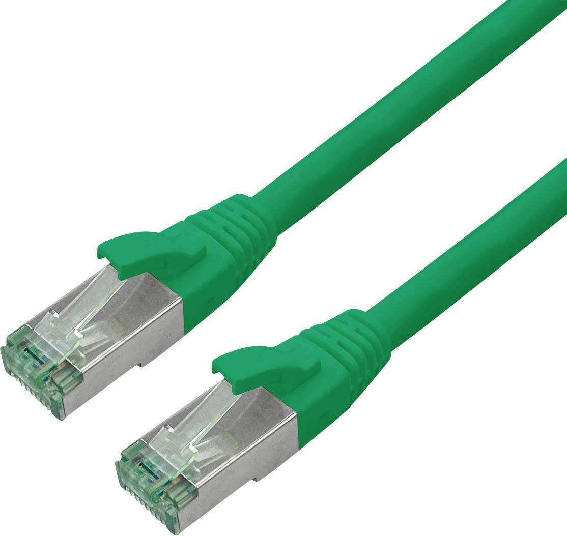 Roline 3339122 21.45.3237 RJ45 utikac mrezni patch kabl CAT 6a S/FTP 10.00 m zelena dvostruko oklopljen