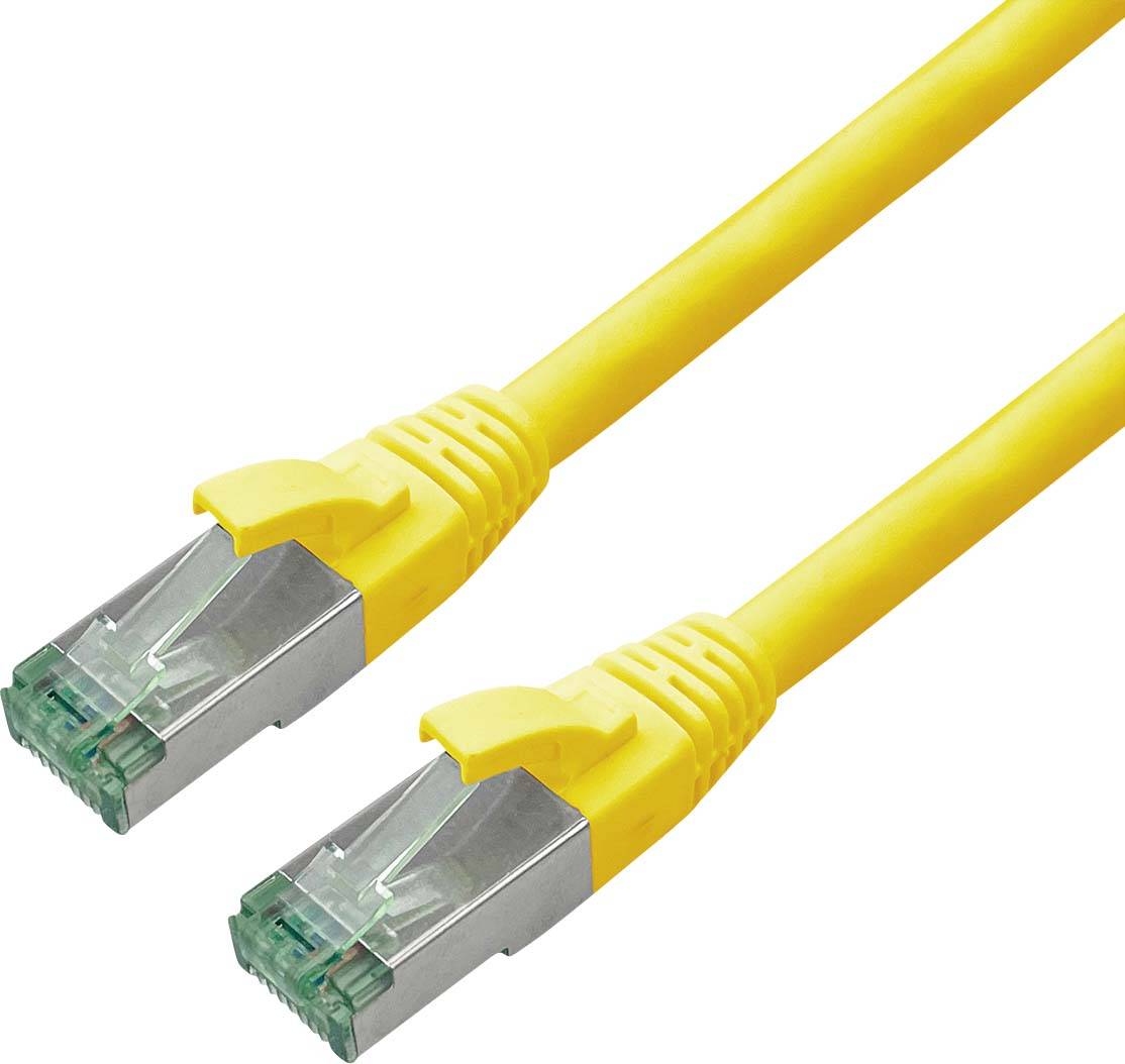 Roline 3339104 21.45.3220 RJ45 utikac mrezni patch kabl CAT 6a S/FTP 0.50 m zuta dvostruko oklopljen