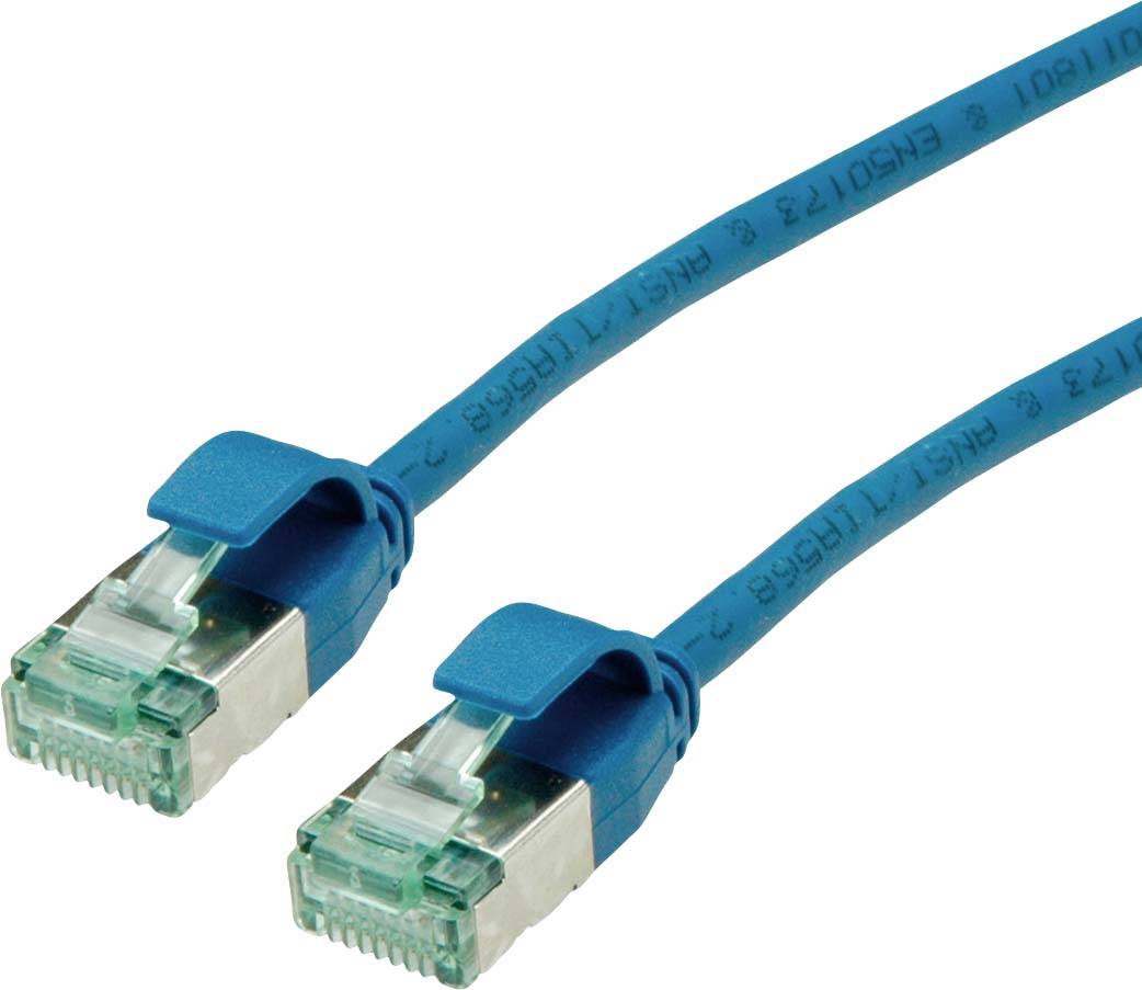 Roline 3338985 21.45.3345 RJ45 utikac mrezni patch kabl CAT 6a U/FTP 2.00 m plava neoklopljen izuzetno tanak