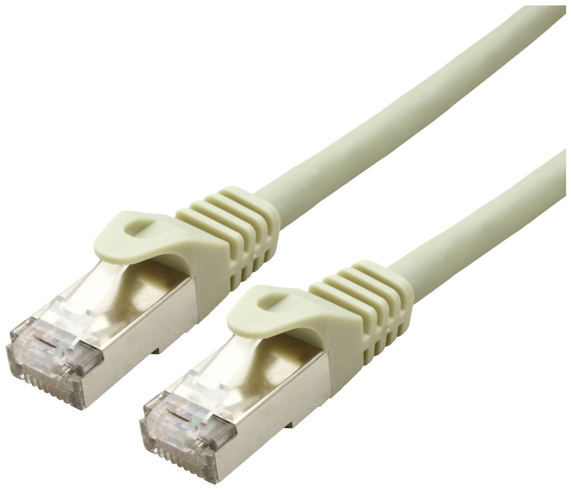 Value 2558369 21.99.0848 RJ45 utikac mrezni patch kabl CAT 6a S/FTP 70.00 m siva dvostruko oklopljen puna zica