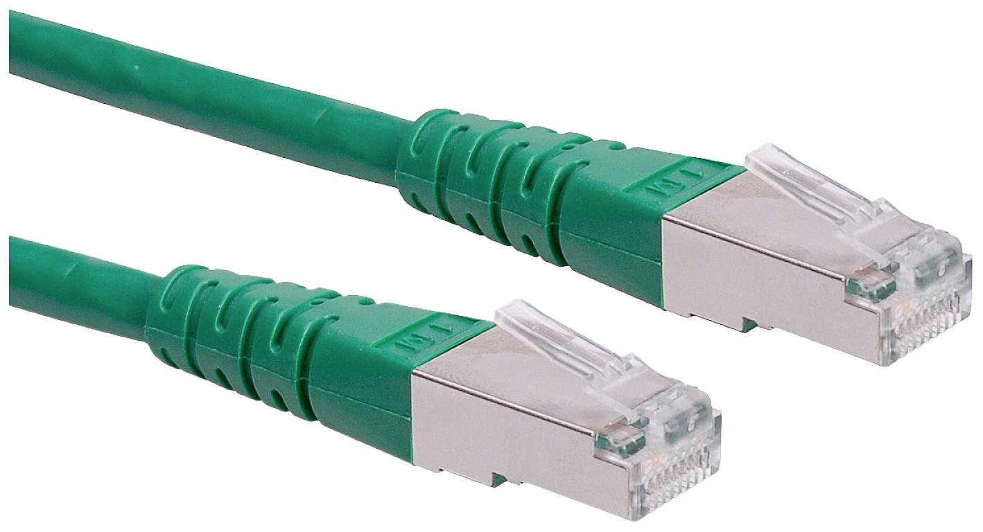 Roline 2558354 21.15.0826 RJ45 utikac mrezni patch kabl CAT 6 S/FTP 1.50 m zelena dvostruko oklopljen