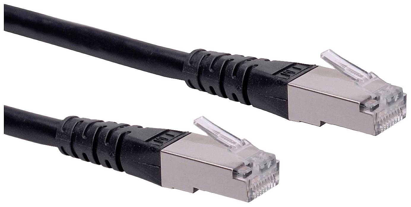 Roline 2557233 21.15.1355 RJ45 utikac mrezni patch kabl CAT 6 S/FTP 3.00 m crna dvostruko oklopljen