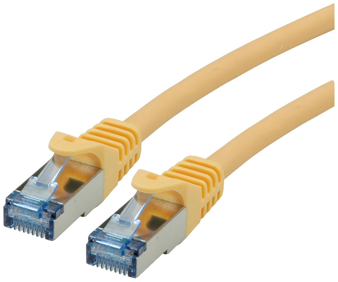 Roline 2557029 21.15.2821 RJ45 utikac mrezni patch kabl CAT 6a S/FTP 1.00 m zuta dvostruko oklopljen bez halogena