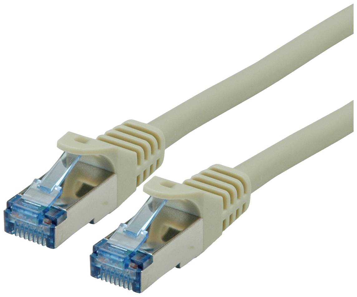 Roline 2557023 21.15.2808 RJ45 utikac mrezni patch kabl CAT 6a S/FTP 15.00 m siva dvostruko oklopljen bez halogena