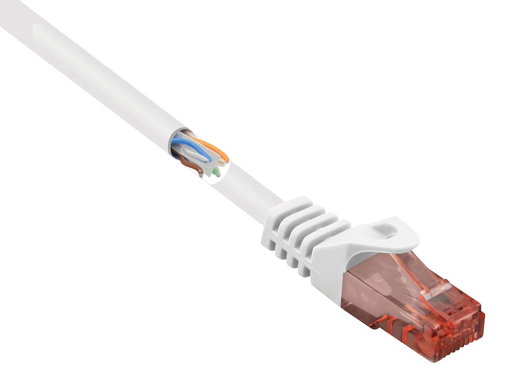Renkforce mrežni patch kabl 0,50 m bela RJ45 utikač