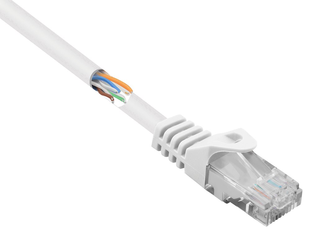 Renkforce RF-5043780 mrežni patch kabl 2,00 m bela RJ45 utikač