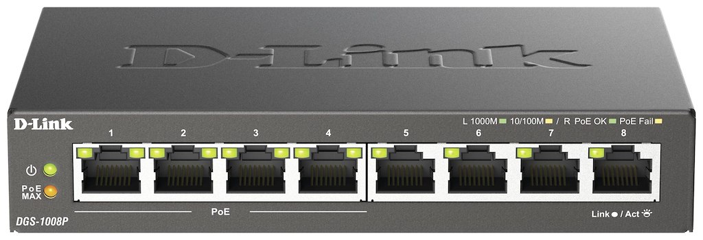 D-Link DGS-1008P mrežni svič 8 portova 1 GBit/s
