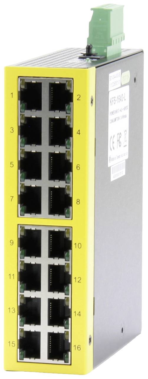 KFS-1640-L industrijski Ethernet svič 16 vrat 10 / 100 MBit/s