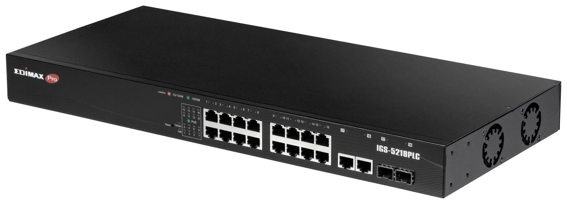 EDIMAX IGS-5218PLC industrijski Ethernet svič 16+2 vrat 3600 MBit/s
