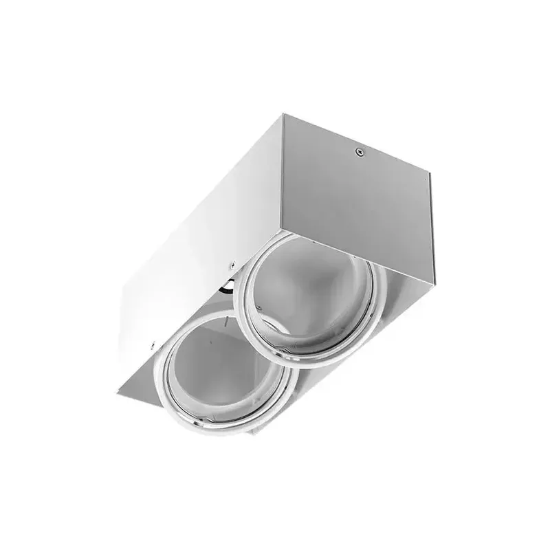 GTV LED plafonska spot armatura Pireo N kvadratna 2×GU10 IP20 — bela