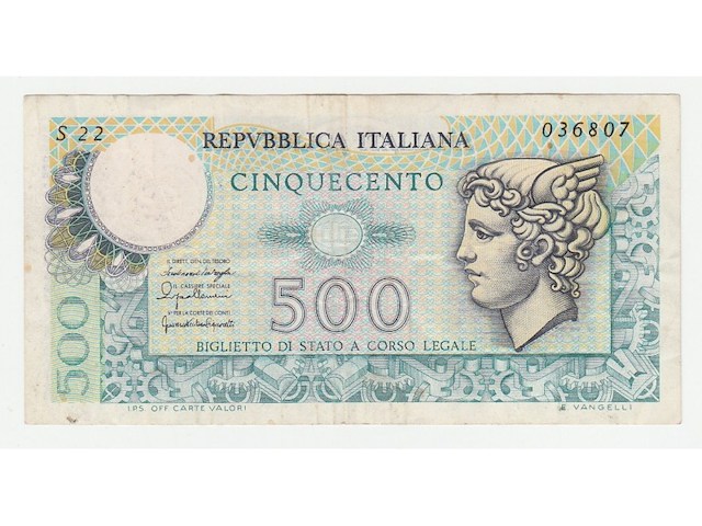 500 Lire, Lira - 1976 - Italija, Italy