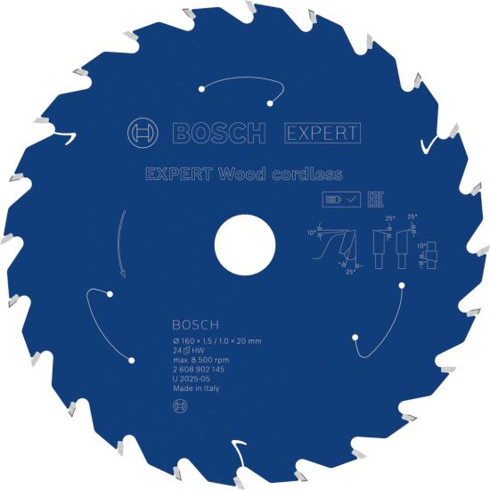 Bosch EXPERT Wood cordless list kružne testere, 160×1,5/1×20 mm, T24 (2608902145)