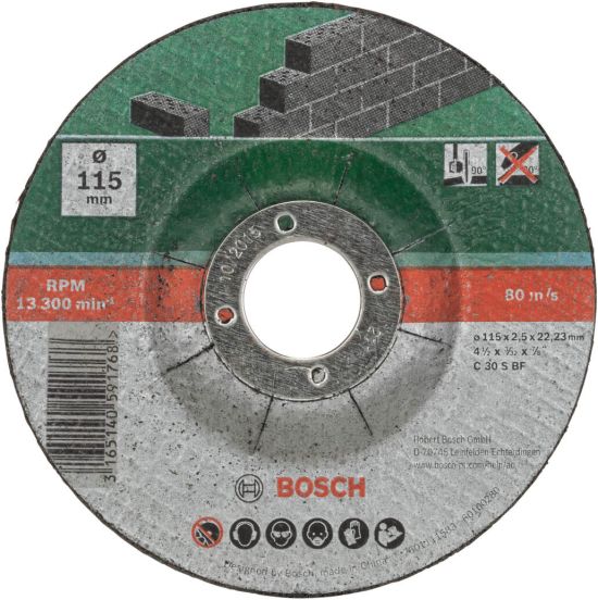 Bosch 5-delni set reznih ploča ispupčenih za kamen Prečnik 115 mm - 2609256334