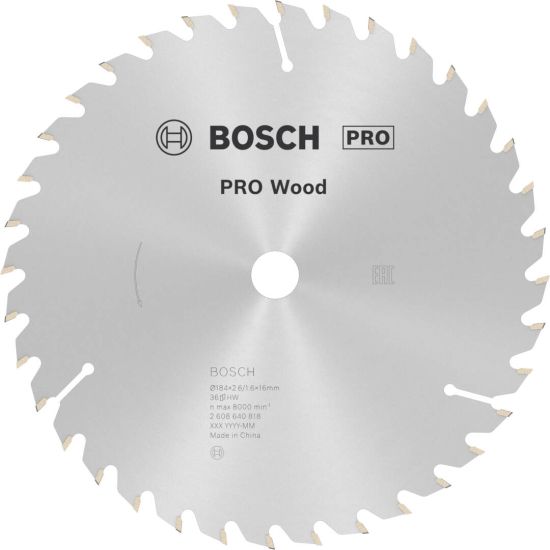 Bosch PRO Wood list kružne testere 184x2.6x16 mm 36z ATB max 8.000 o/min (2608640818)