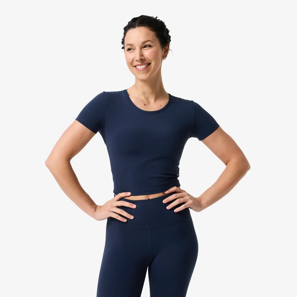 Tamnoplava ženska majica za jogu i pilates