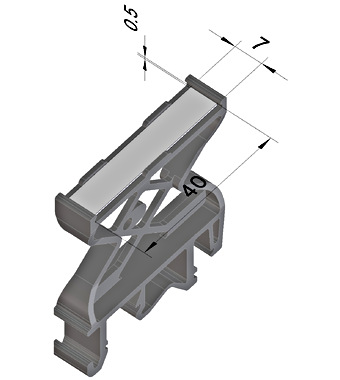 Držač za grupne oznake 40x7mm, sivi
za G-šinu TS 32 i DIN-šinu TS 35