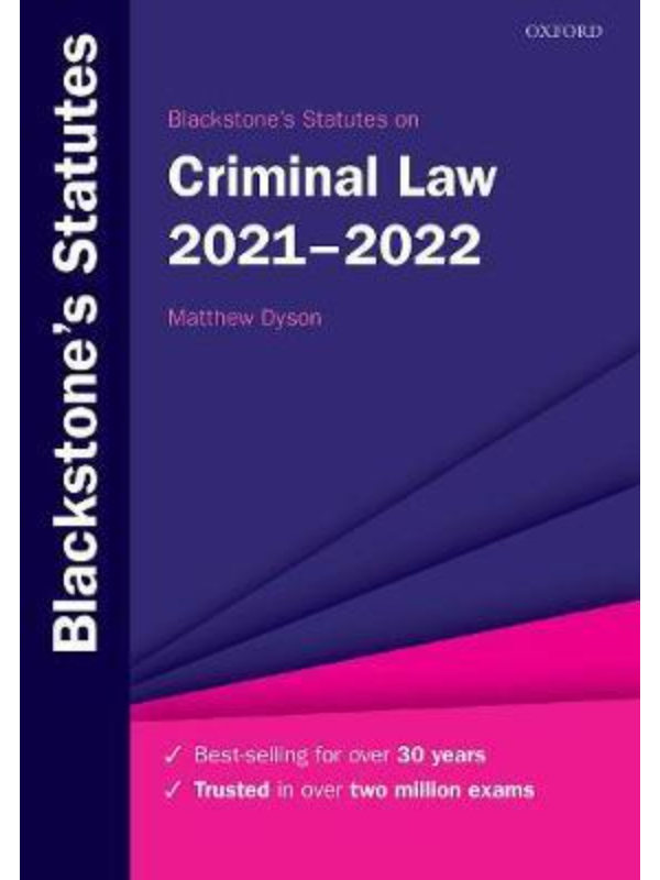 Blackstone’s Statutes on Criminal Law 2021-2022 (31/e)