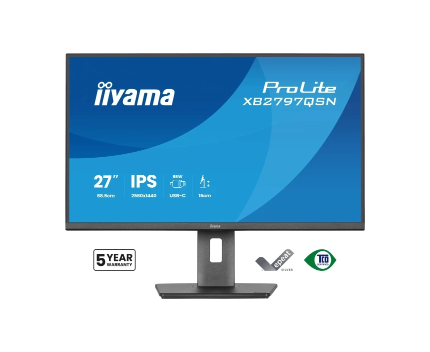 Monitor 27" Iiyama XB2797QSN-B1 IPS 2560x1440/75Hz/1ms/HDMI/DP/USB-C/pivot