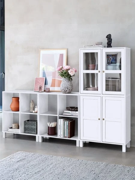 Zidni element modul vitrina bela