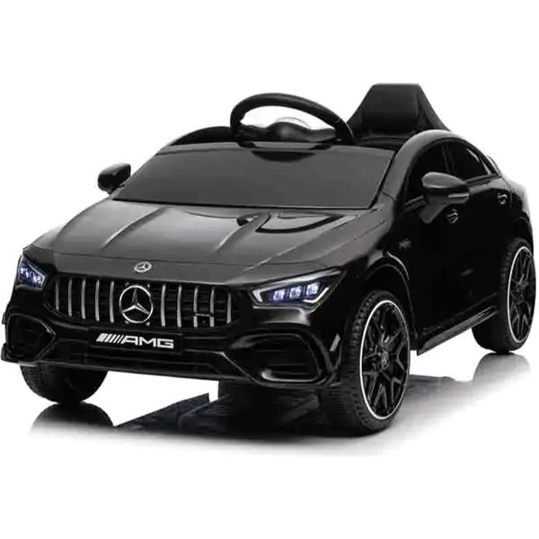 Dečiji automobil na akumulator Mercedes-Benz AMG CLA 45 Crni – Licencirani model sa LED svetlima i vratima koja se otvaraju