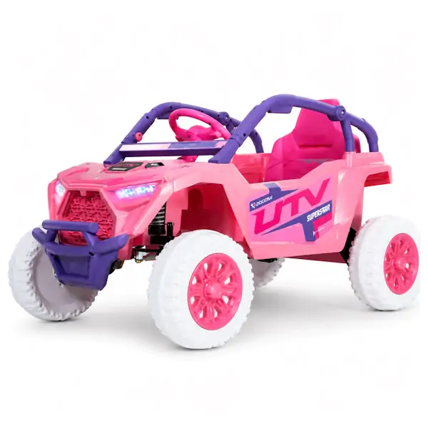 Dečiji bagi na akumulator Roze sa daljinskim upravljačem, Bluetooth funkcijom i LED svetlima