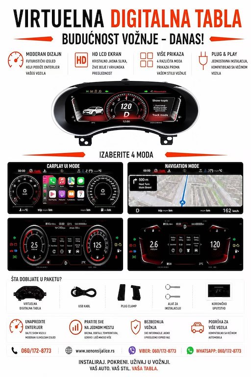 VIRTUELNA DIGITALNA TABLA JEEP CHEROKEE 2014-2018