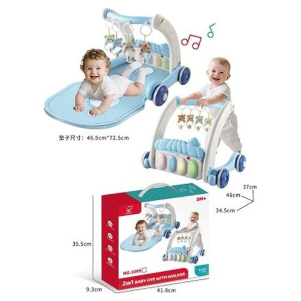 Piano podloga 2u1 sa funkcijom pretvaranja u hodalicu – plava (072984)