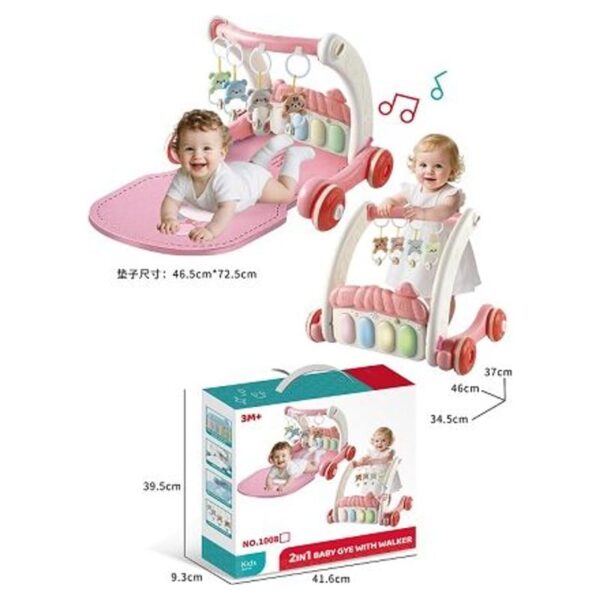 Piano podloga 2u1 sa funkcijom pretvaranja u hodalicu – roze (072892)
