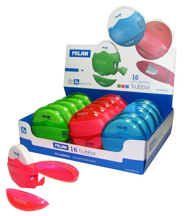 Displa box 16 bubble sharpenerasers