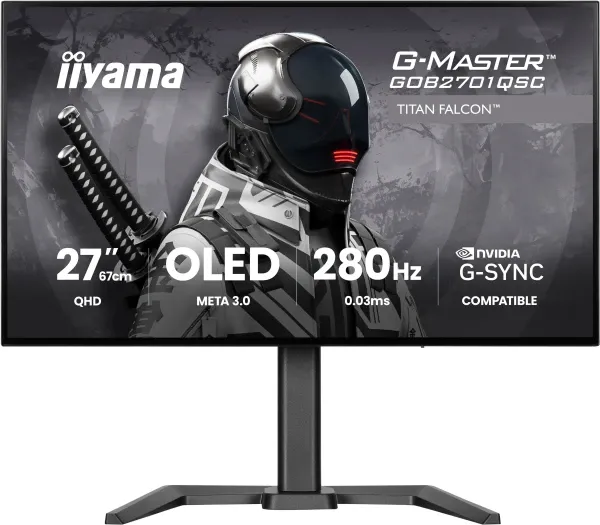 iiyama Monitor 27" Iiyama GOB2701QSC-B1 IPS OLED 2560x1440/280Hz/0.03ms/HDMI/DP/pivot