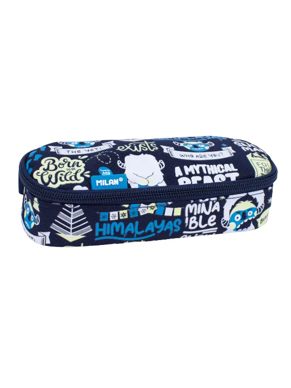 081130YT2 Oval pencil case The Yeti 2 special series, navy blue